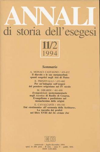 ASE Vol. 11/2 (1994) | Annali di Storia dell’Esegesi